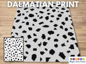 Dalmatian Print C2C Crochet Pattern & Free Graph - Magic Yarn Pixels