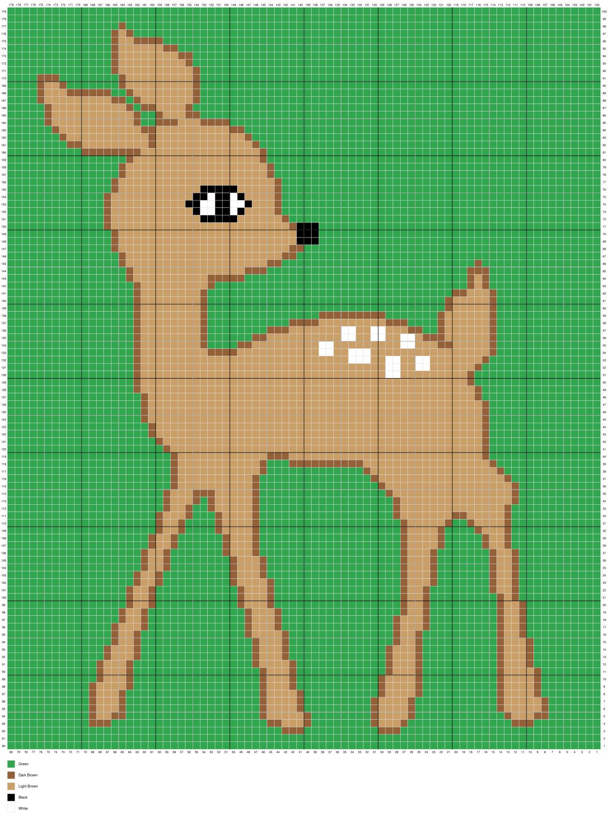 Cute Baby Deer C2C Crochet Pattern & Free Graph - Magic Yarn Pixels