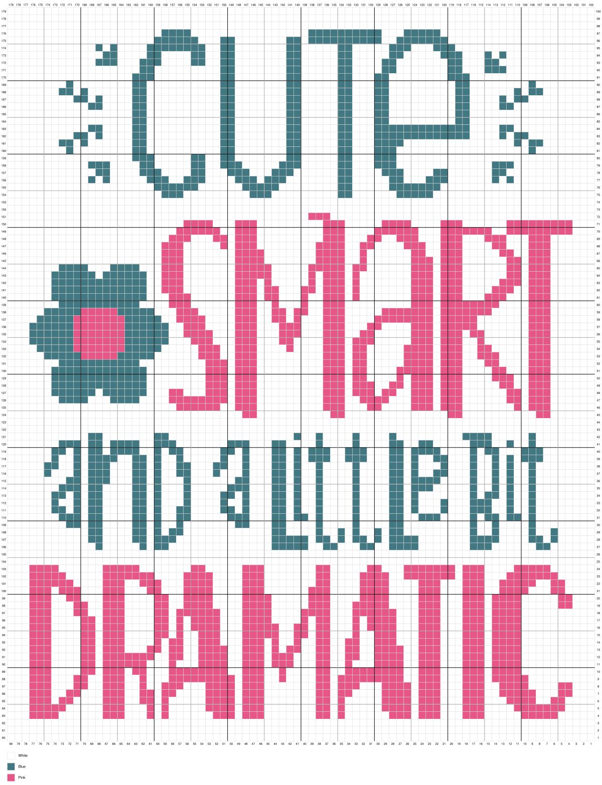 Cute Smart Dramatic C2C Crochet Pattern & Free Graph - Magic Yarn Pixels