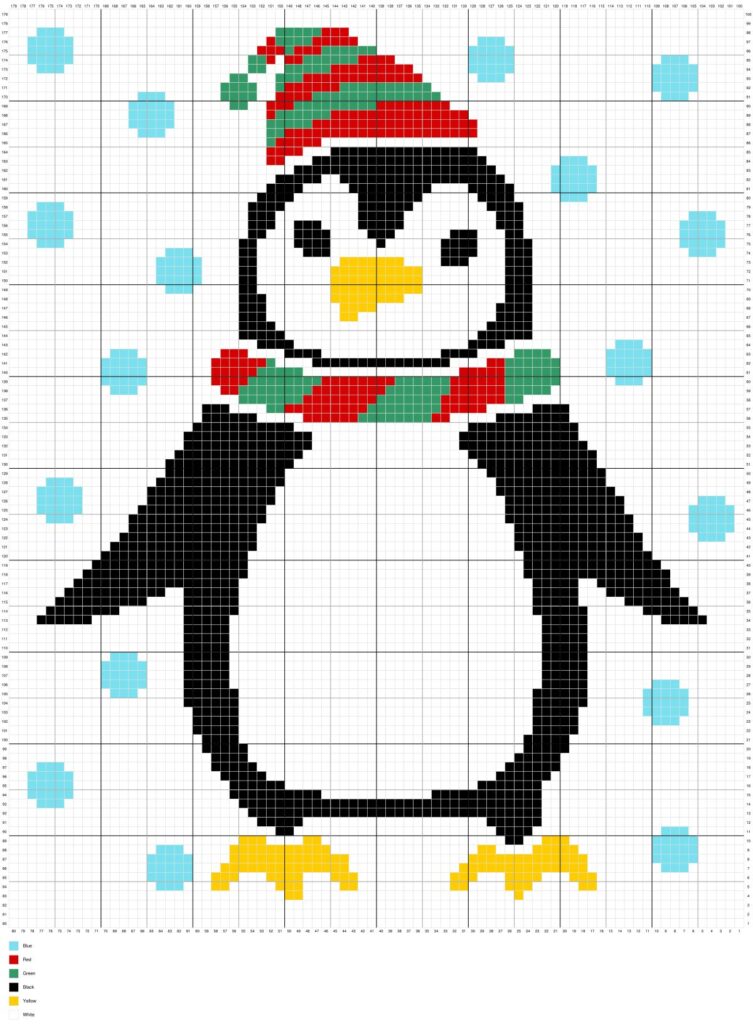 Christmas Penguin C2C Crochet Pattern & Free Graph - Magic Yarn Pixels