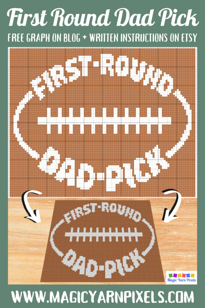 First Round Dad Pick C2C Crochet Pattern & Free Graph - Magic Yarn Pixels