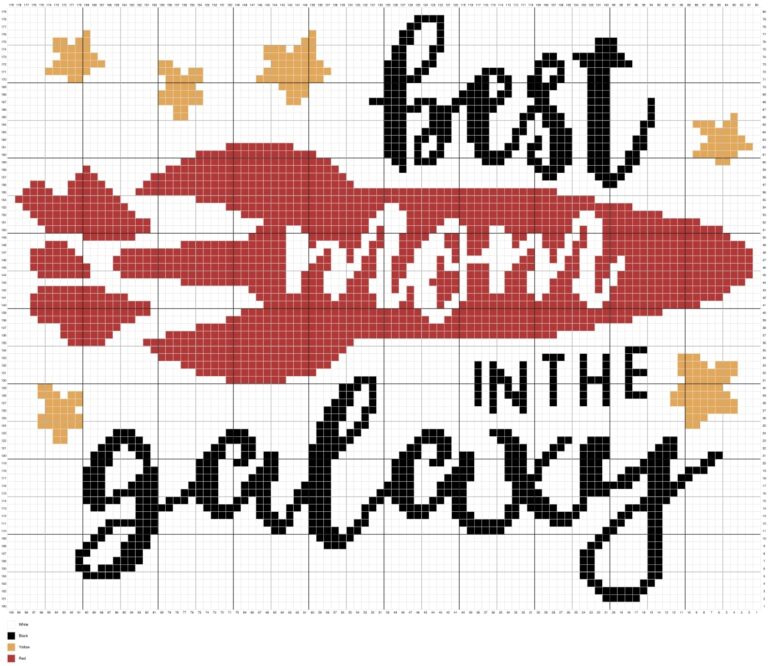 Best Mom In The Galaxy C2C Crochet Pattern & Free Graph - Magic Yarn Pixels