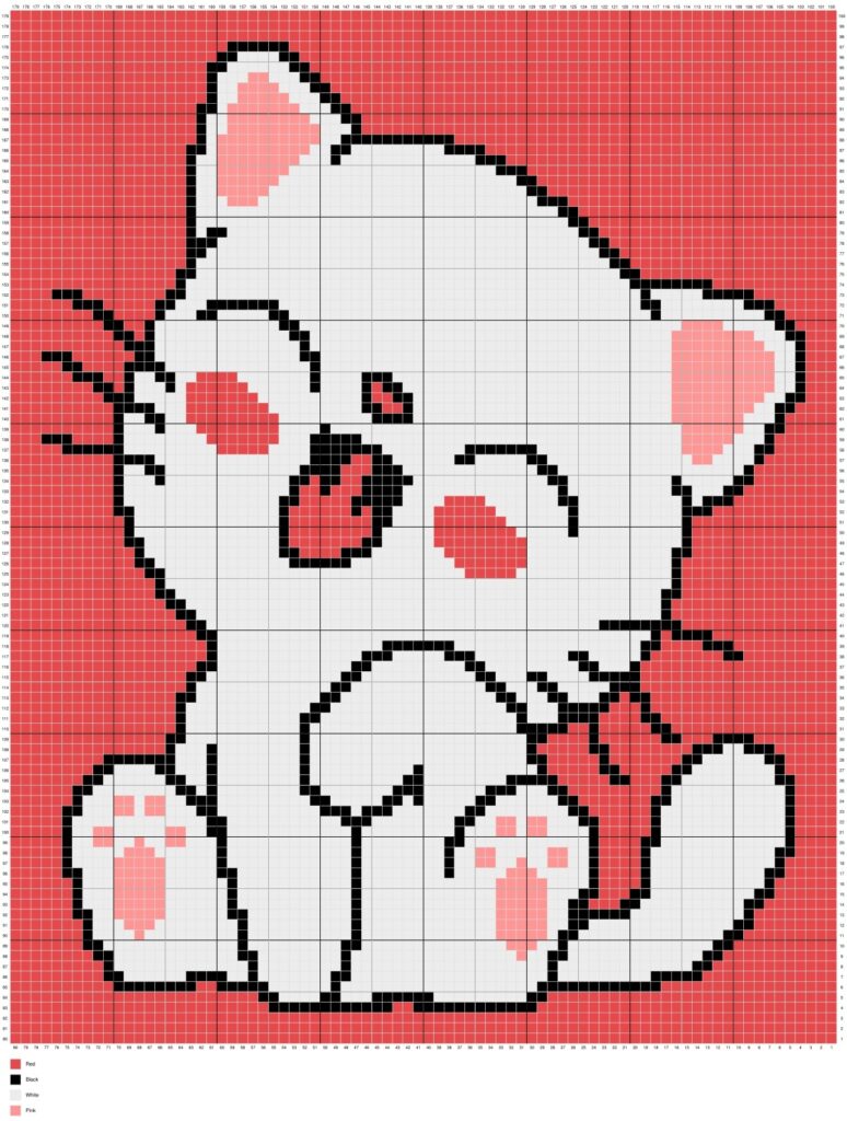 Smiling Baby Cat Kitten C2C Crochet Pattern & Free Graph - Magic Yarn ...