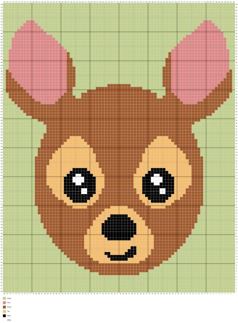 Cute Woodland Deer C2C Crochet Pattern & Free Graph - Magic Yarn Pixels