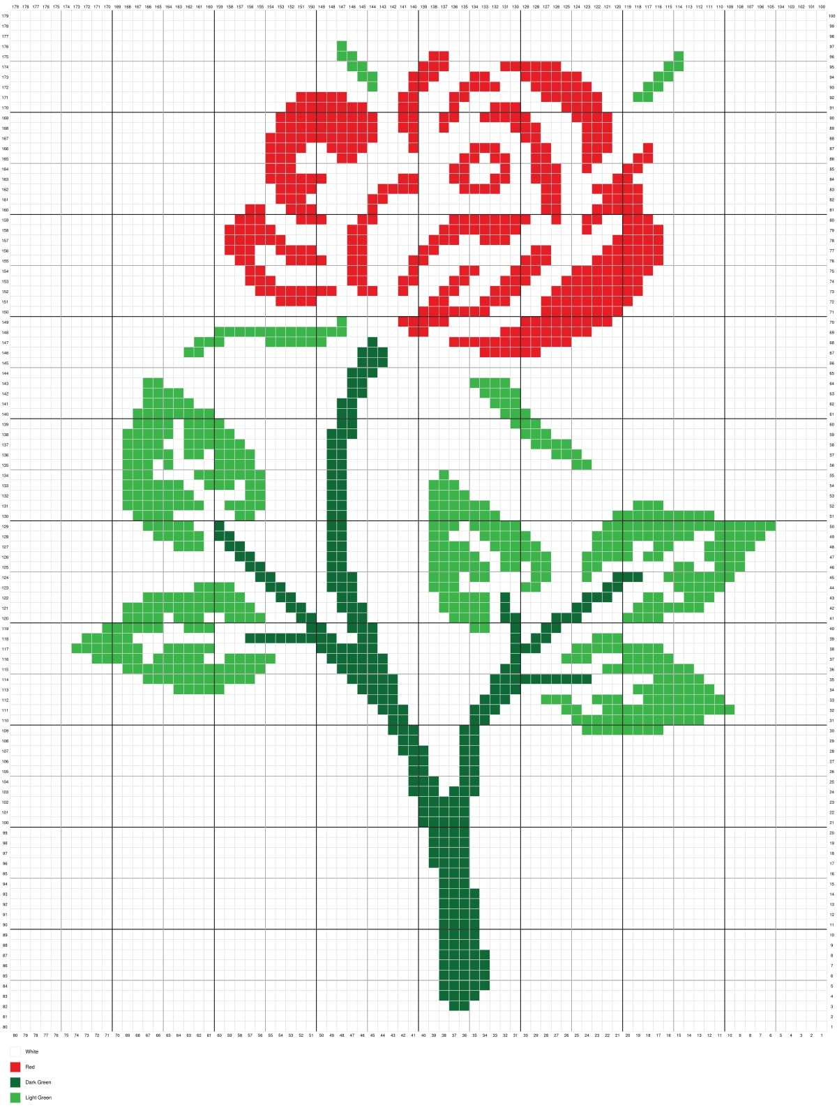 Red Rose C2C Crochet Pattern & Free Graph - Magic Yarn Pixels