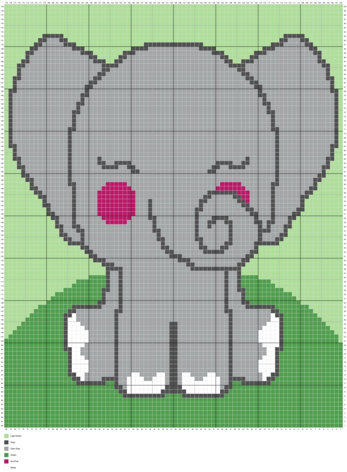 Happy Baby Elephant C2C Crochet Pattern & Free Graph - Magic Yarn Pixels