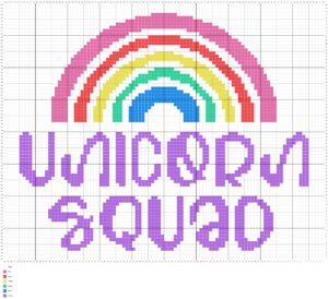 Rainbow Unicorn Squad C2C Crochet Pattern & Free Graph - Magic Yarn Pixels