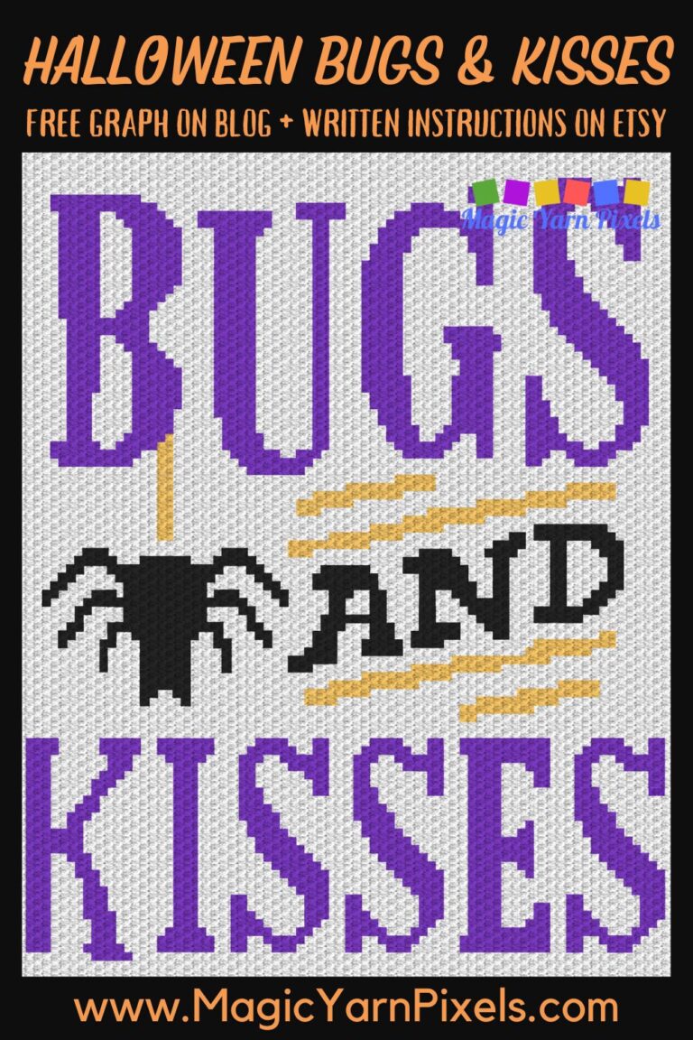Halloween Bugs & Kisses C2C Crochet Pattern & Free Graph - Magic Yarn ...
