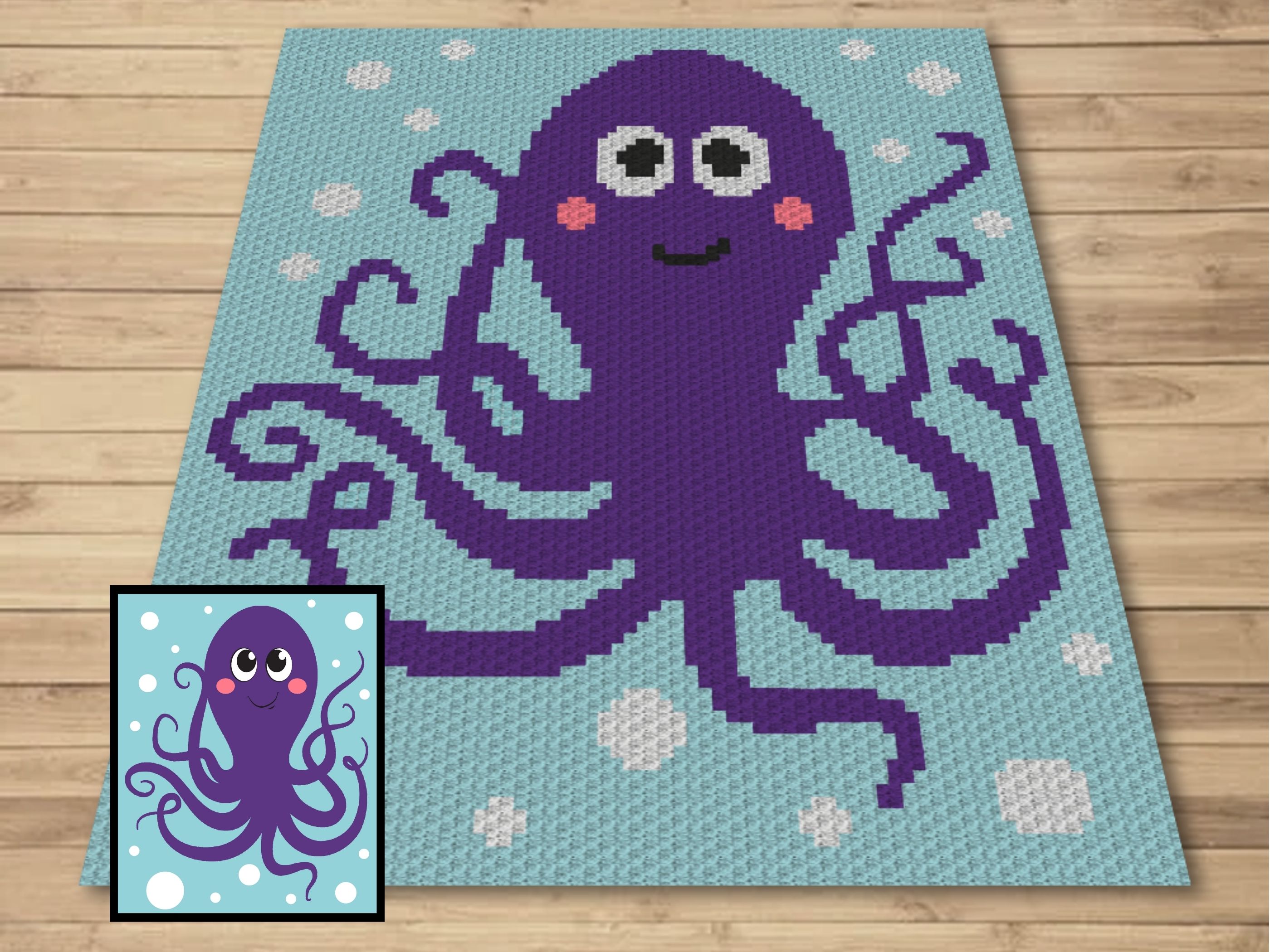 Funny Octopus C2C Crochet Pattern & Free Graph - Magic Yarn Pixels