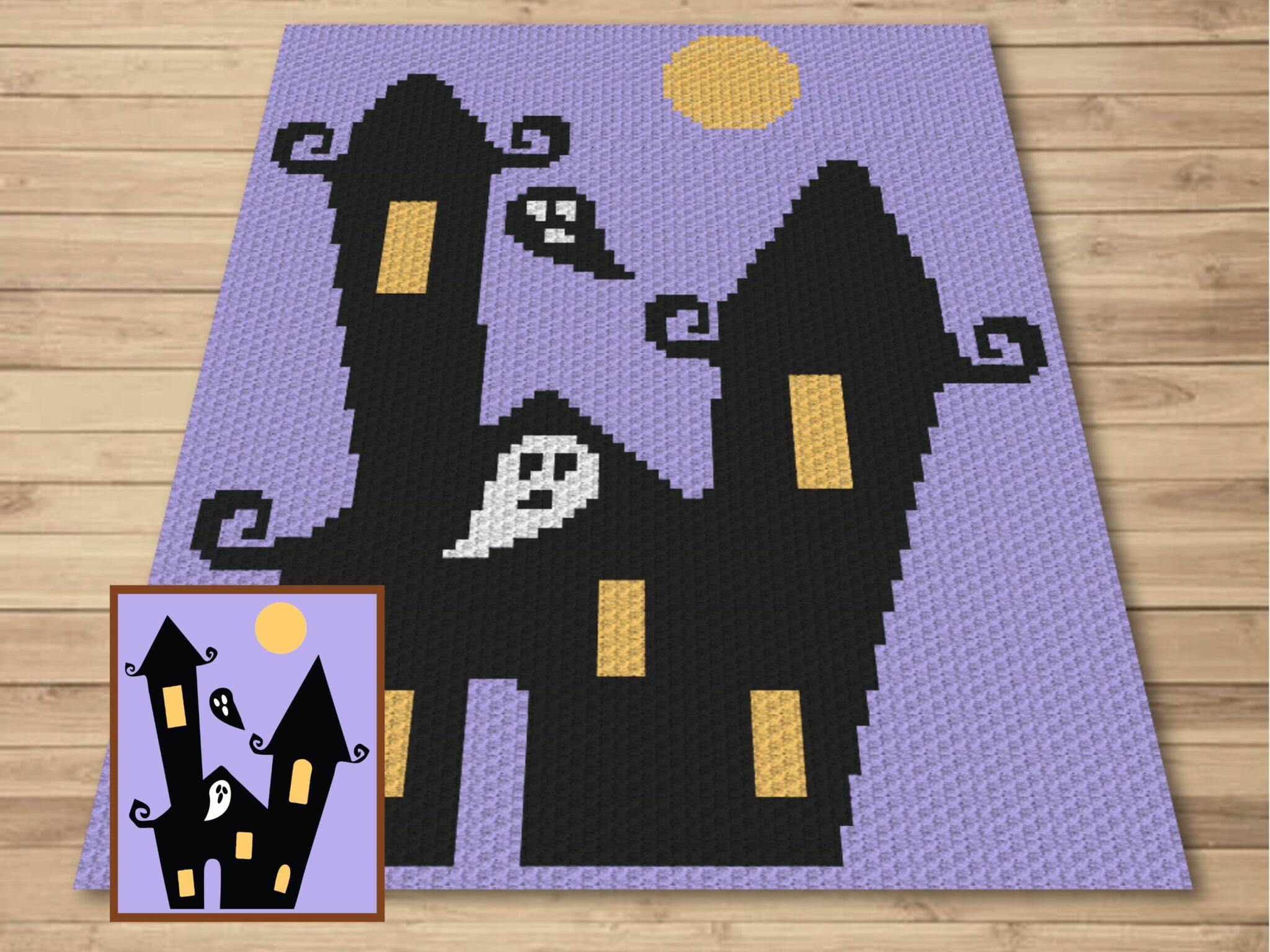 Halloween Haunted House C2C Crochet Pattern & Free Graph - Magic Yarn ...