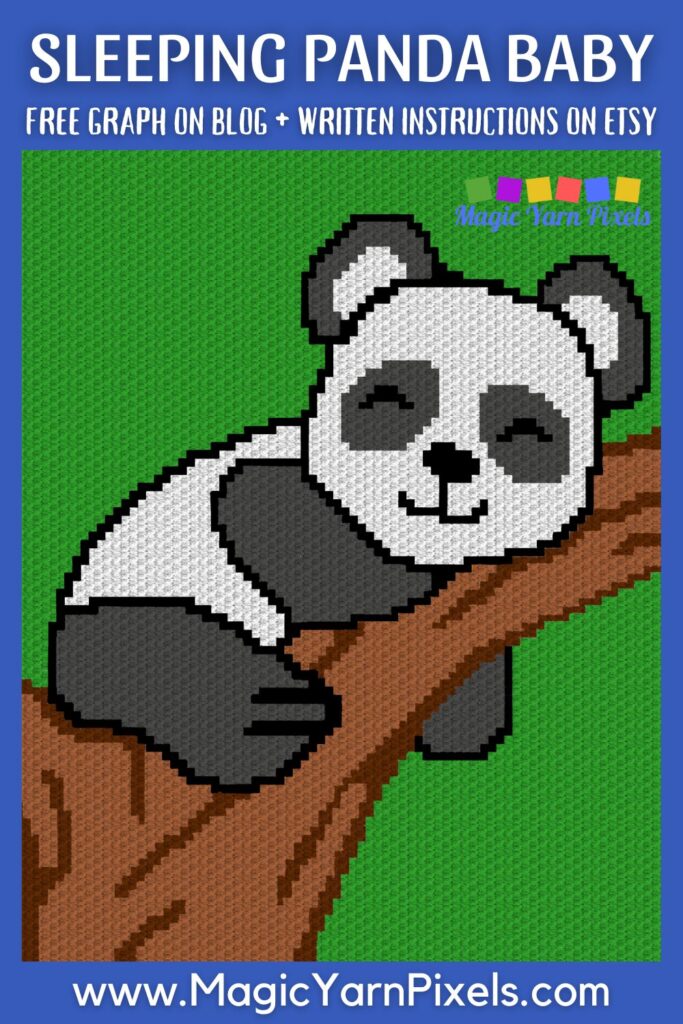 Sleeping Panda Baby C2C Crochet Pattern & Free Graph - Magic Yarn Pixels