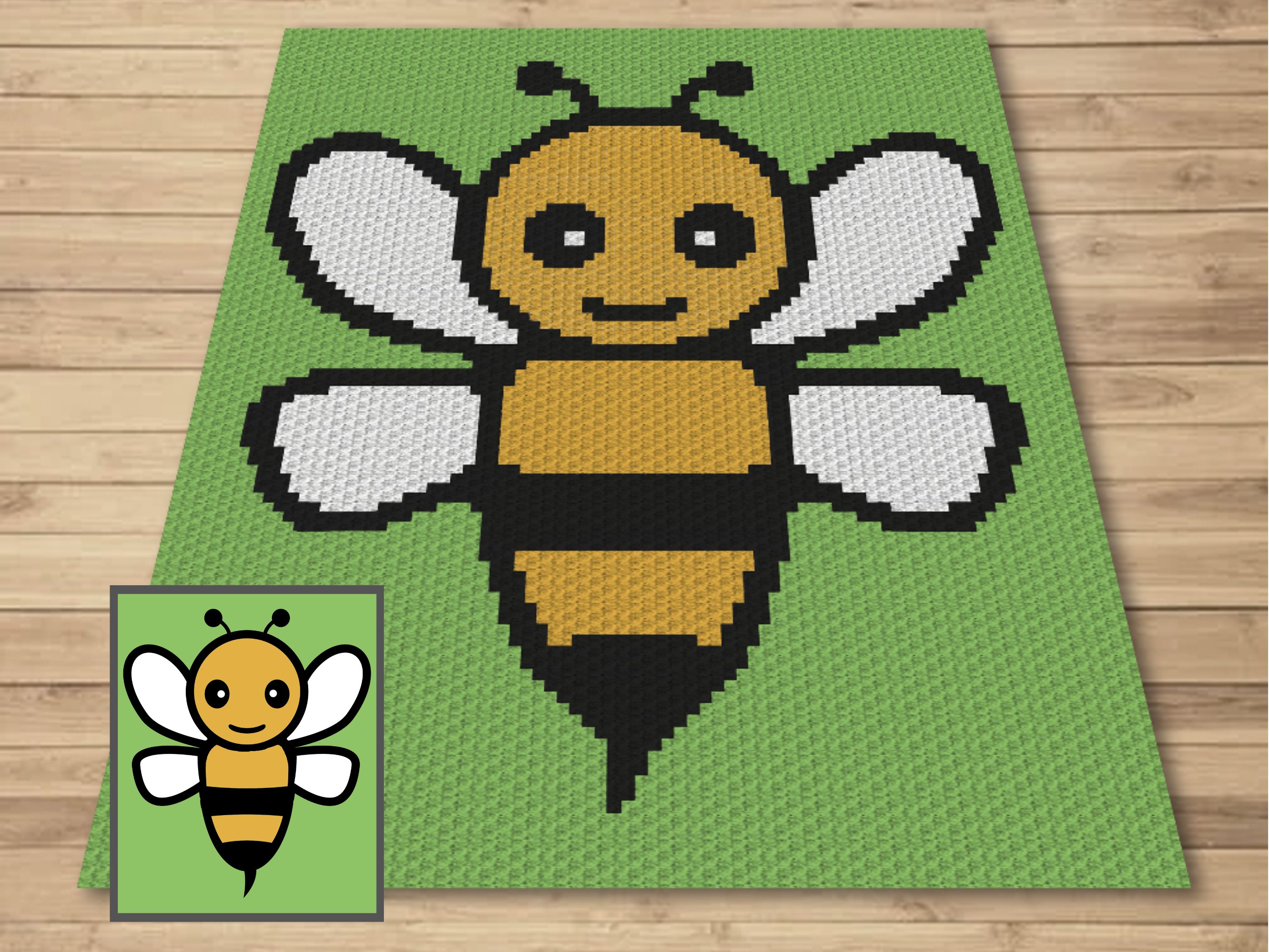 Summer Bee C2C Crochet Pattern & Free Graph - Magic Yarn Pixels
