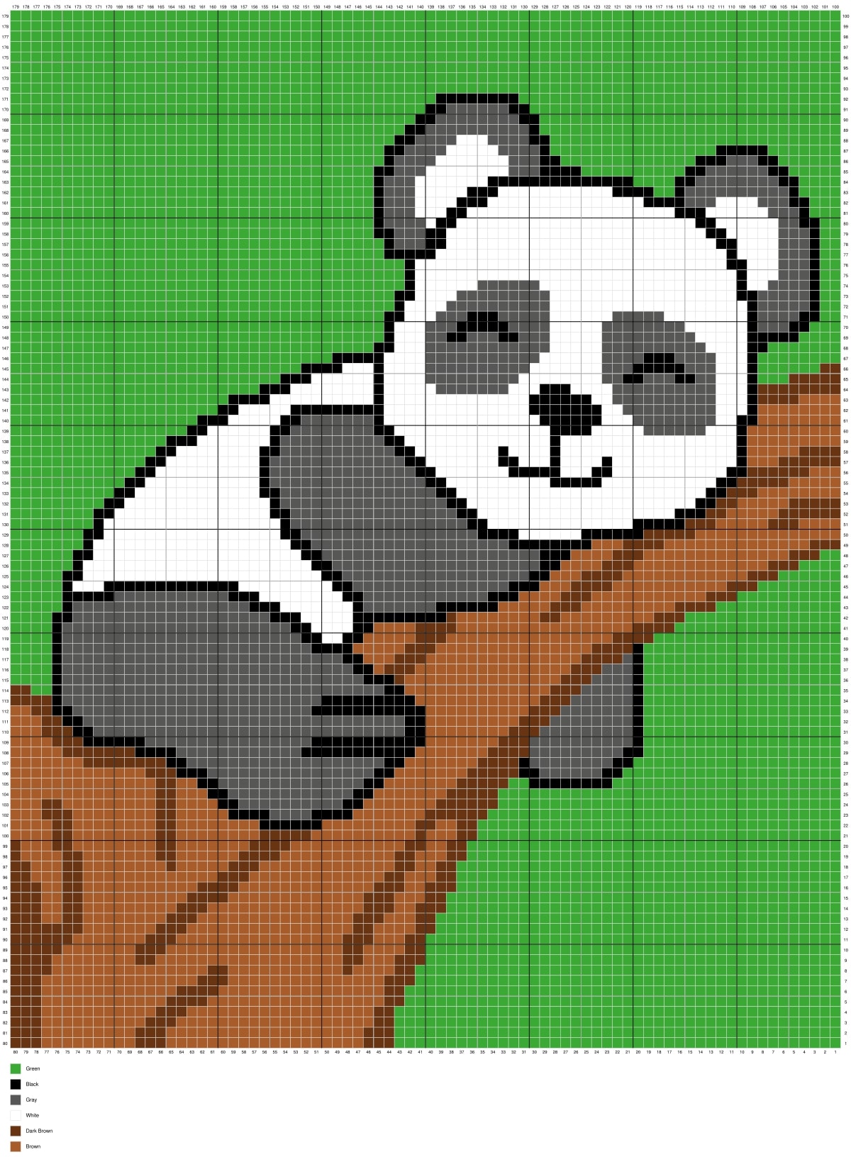 Sleeping Panda Baby C2C Crochet Pattern & Free Graph - Magic Yarn Pixels