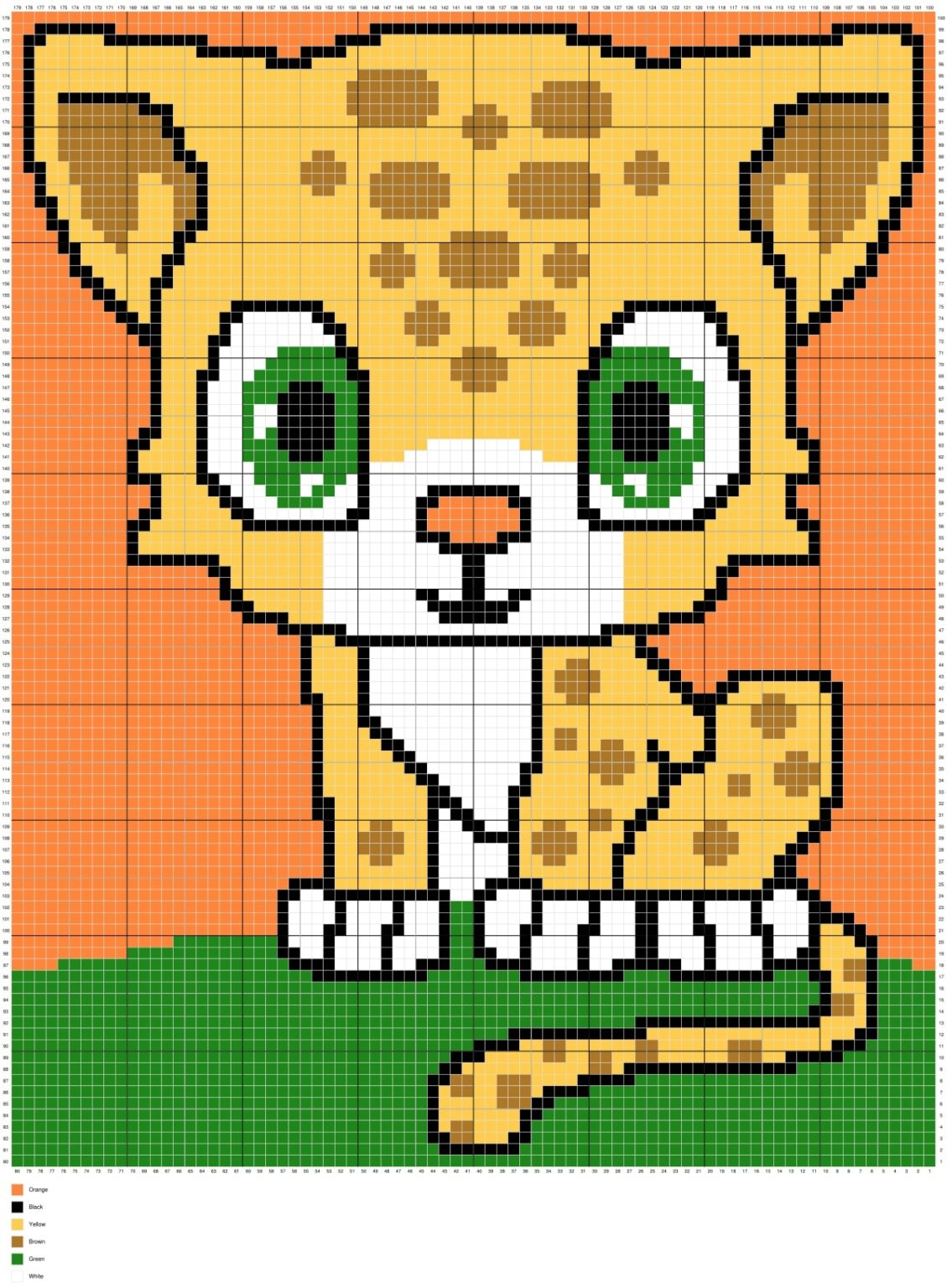 Cute Baby Leopard C2C Crochet Pattern & Free Graph - Magic Yarn Pixels