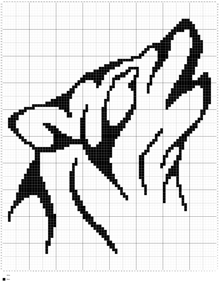 Howling Wolf Outline C2C Crochet Pattern & Free Graph - Magic Yarn Pixels