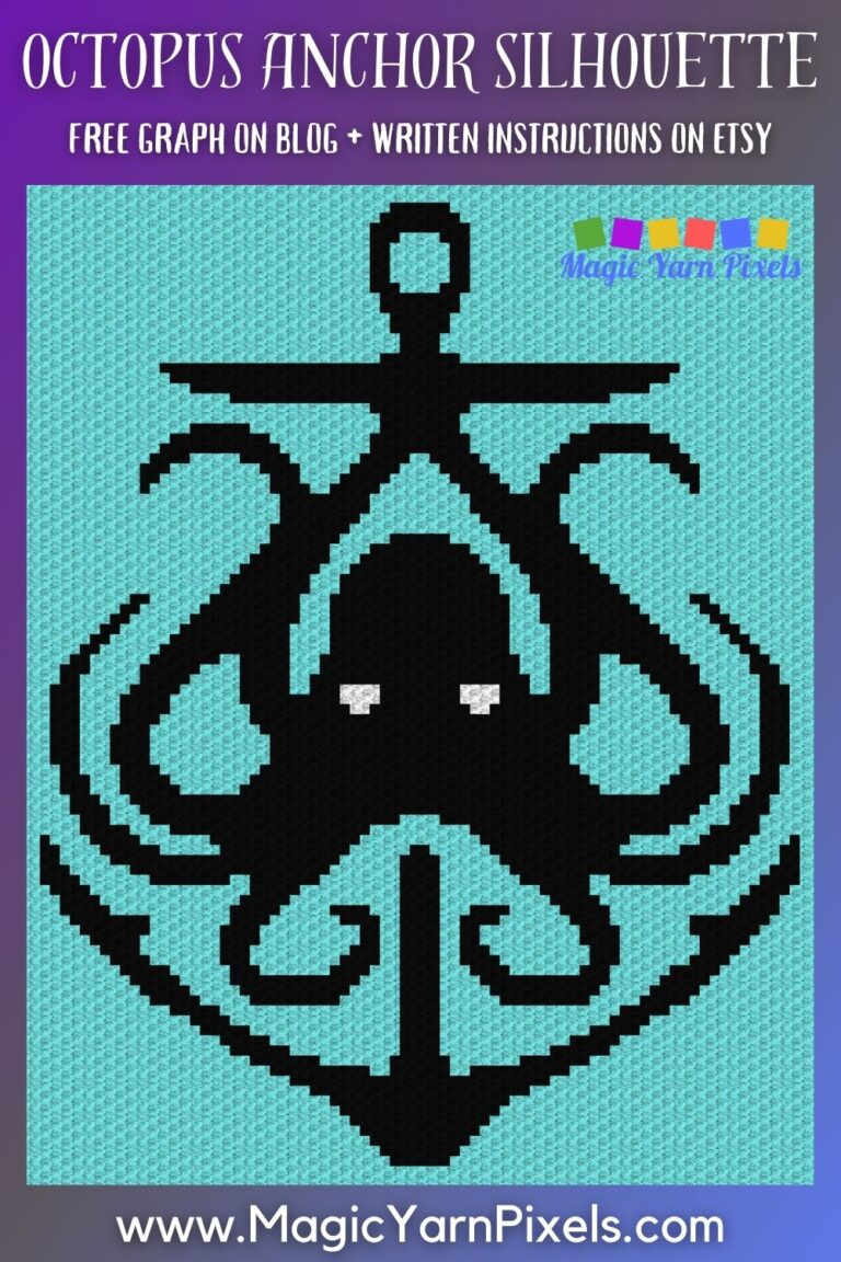 Octopus Anchor Silhouette C2C Crochet Pattern & Free Graph - Magic Yarn ...