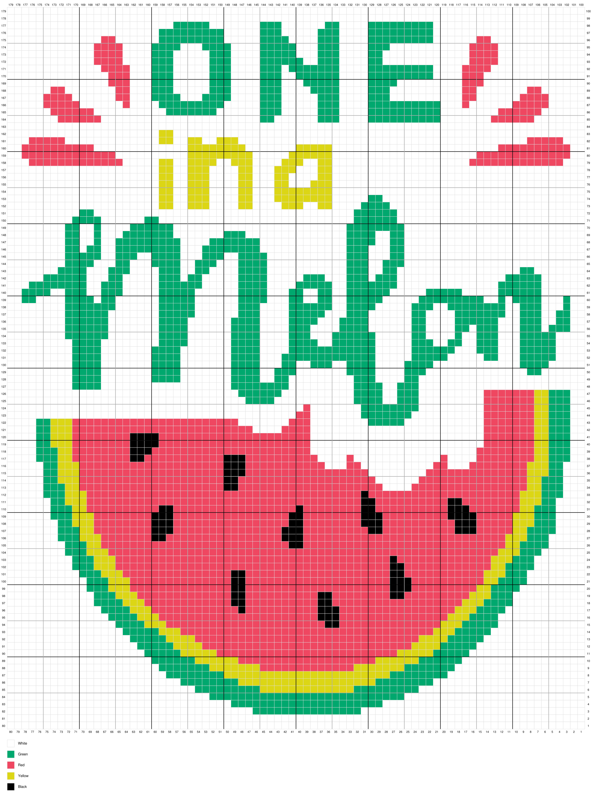 One In A Melon C2C Crochet Pattern & Free Graph - Magic Yarn Pixels