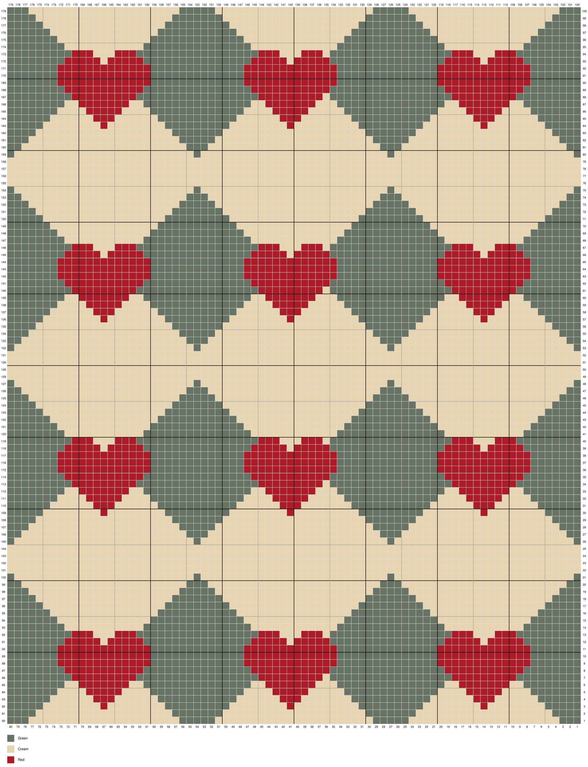 Retro Diamonds & Hearts C2C Crochet Pattern & Free Graph - Magic Yarn ...
